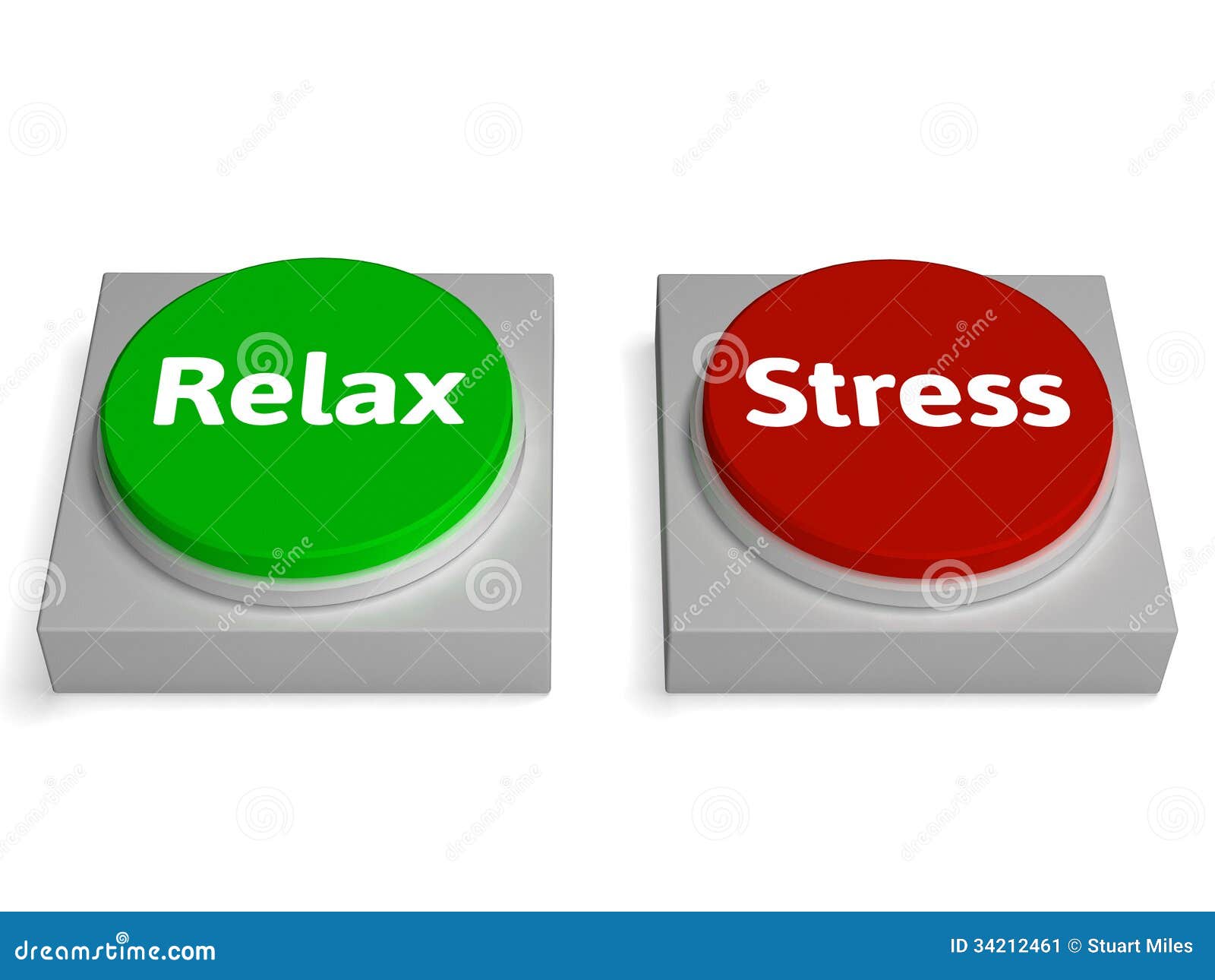 Relax Stress Buttons Shows Relaxed or Stressed Stock Illustration ...