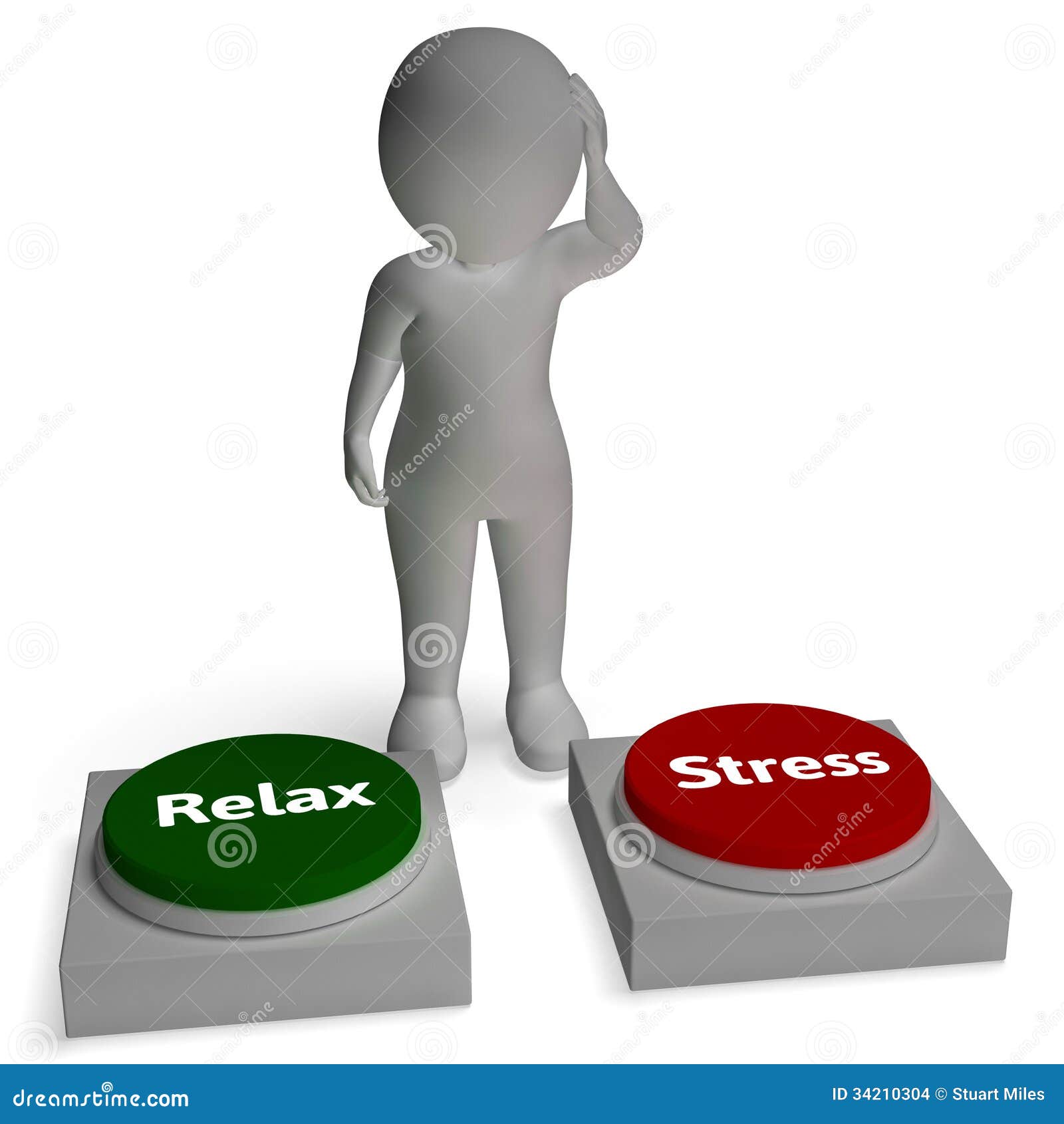 Relax Stress Buttons Shows Tension Stock Illustration - Illustration of ...