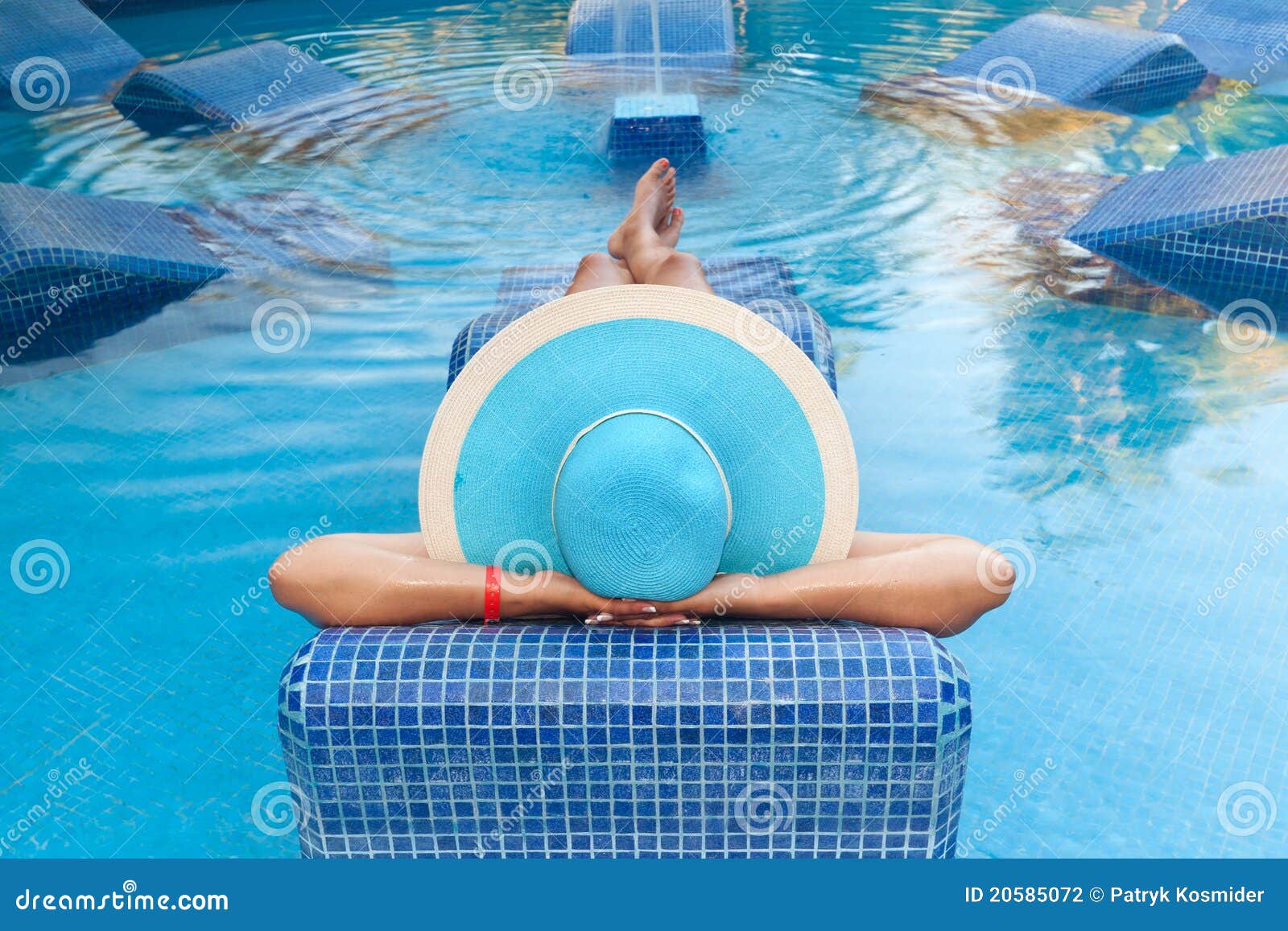 Relax on swimming pool bed stock photo. Image of enjoyment - 20585072