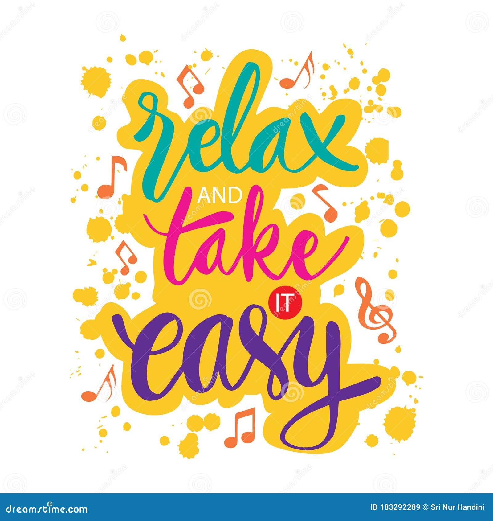 Relax and take it easy. stock vector. Illustration of comic - 183292289
