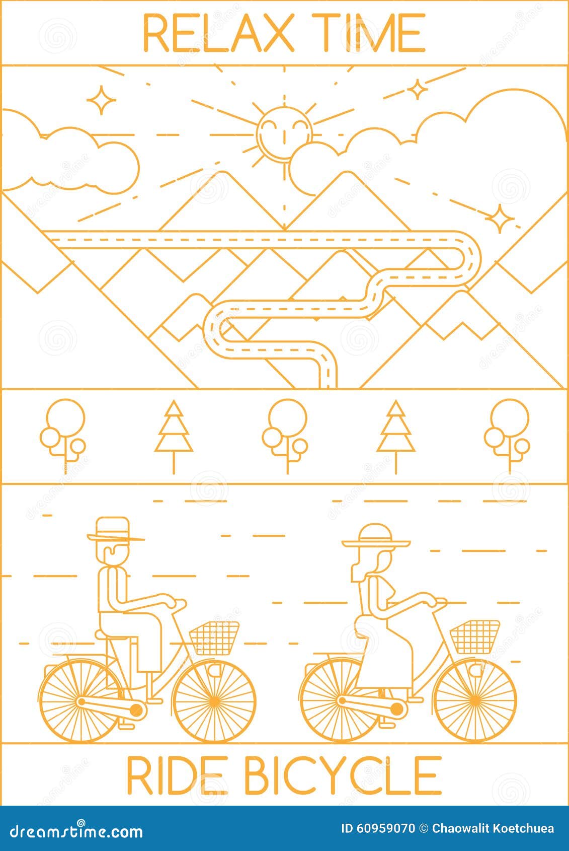 RELAX TIME RIDE BICYCLE stock vector. Illustration of life - 60959070