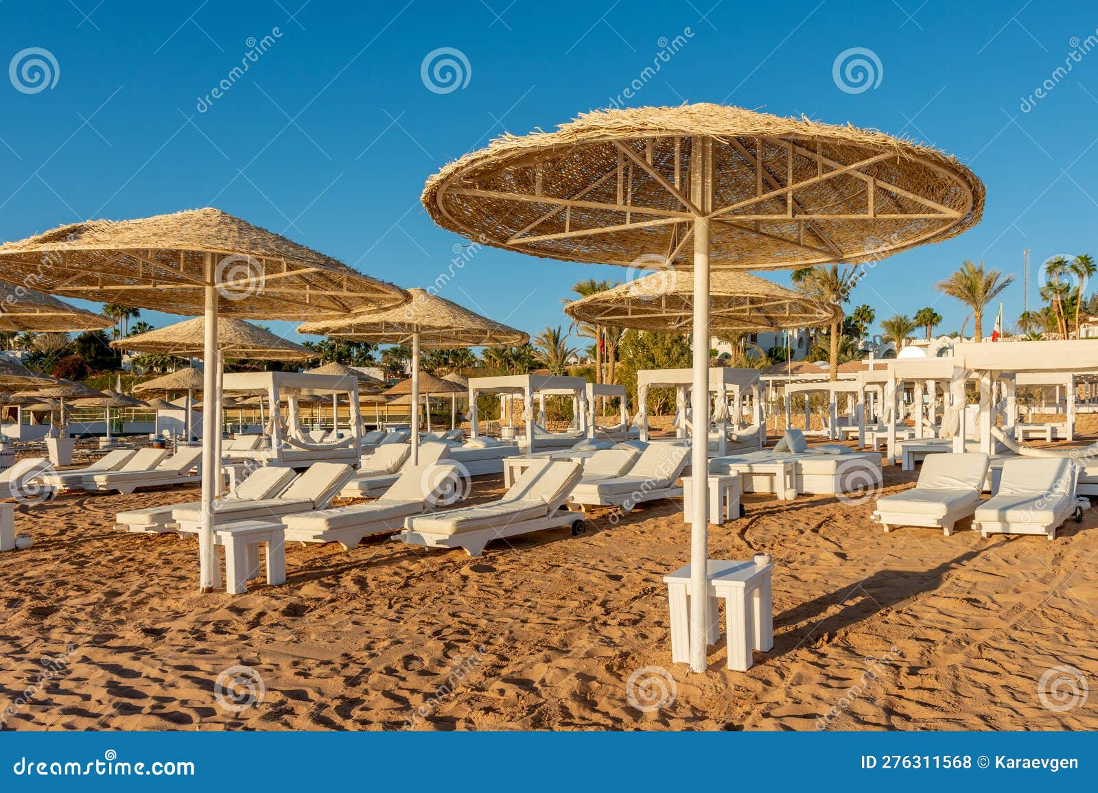Relax Under Parasol on the Beach of Red Sea, Egypt Stock Photo - Image ...