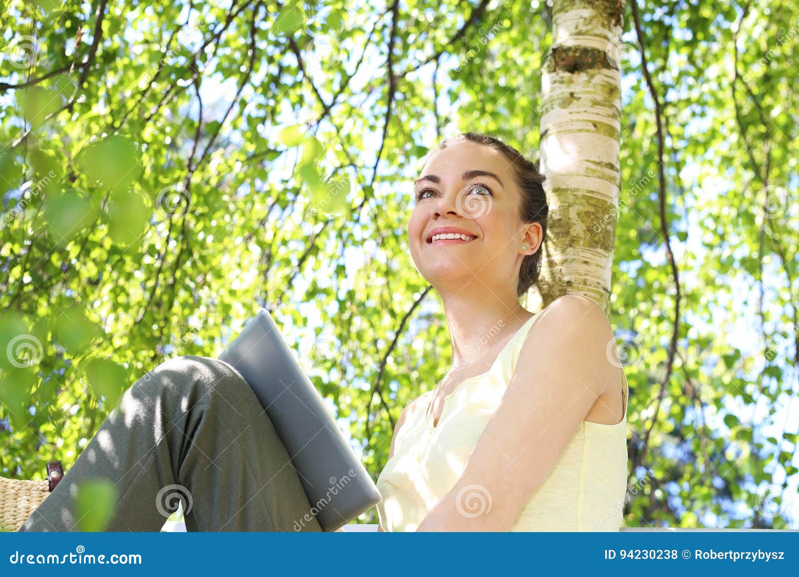 Relax under the tree. stock photo. Image of relaxing - 94230238