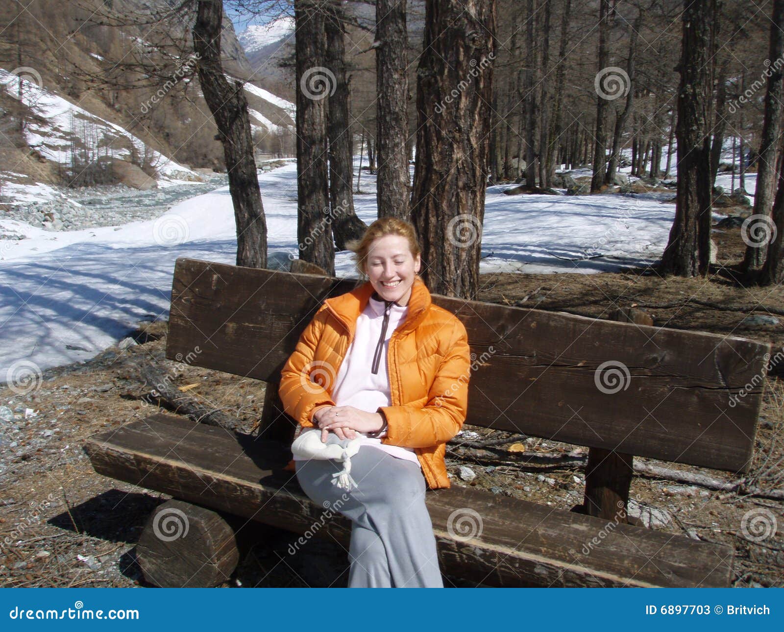 Relax in winter forest stock image. Image of alpine, reflection - 6897703