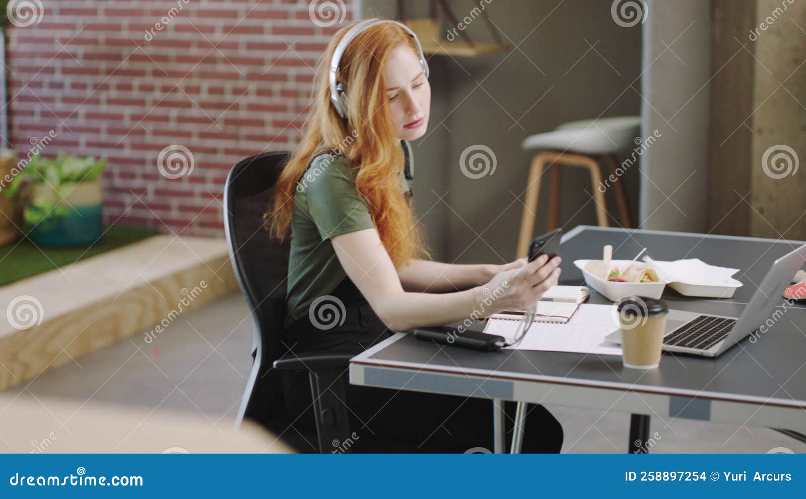 Relax Working Student with Phone Notification Alert for Social Media ...