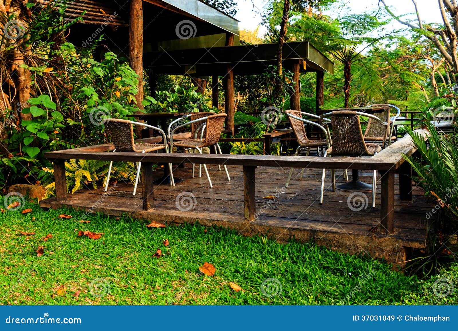 Relaxation Area in a Garden Stock Image - Image of bright, grass: 37031049