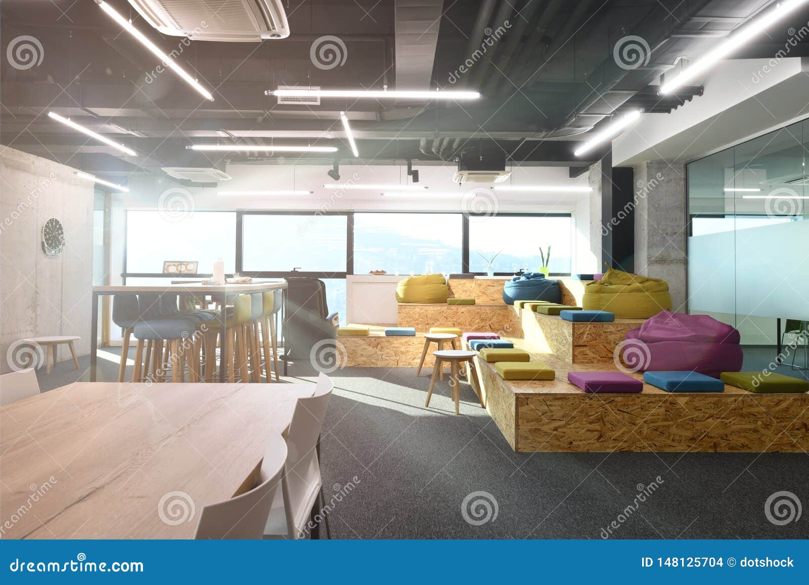 Relaxation Area in Modern Office Stock Photo - Image of decoration ...