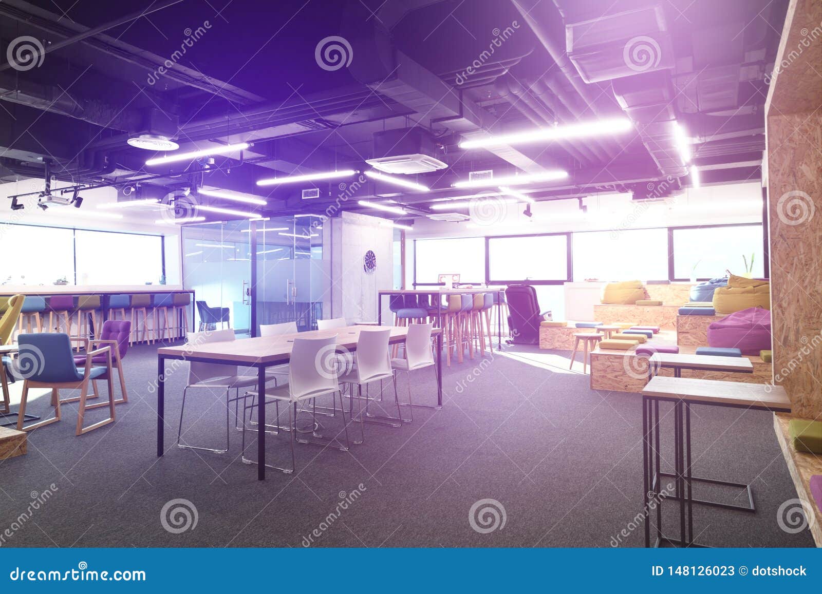 Relaxation Area in Modern Office Stock Image - Image of comfortable ...