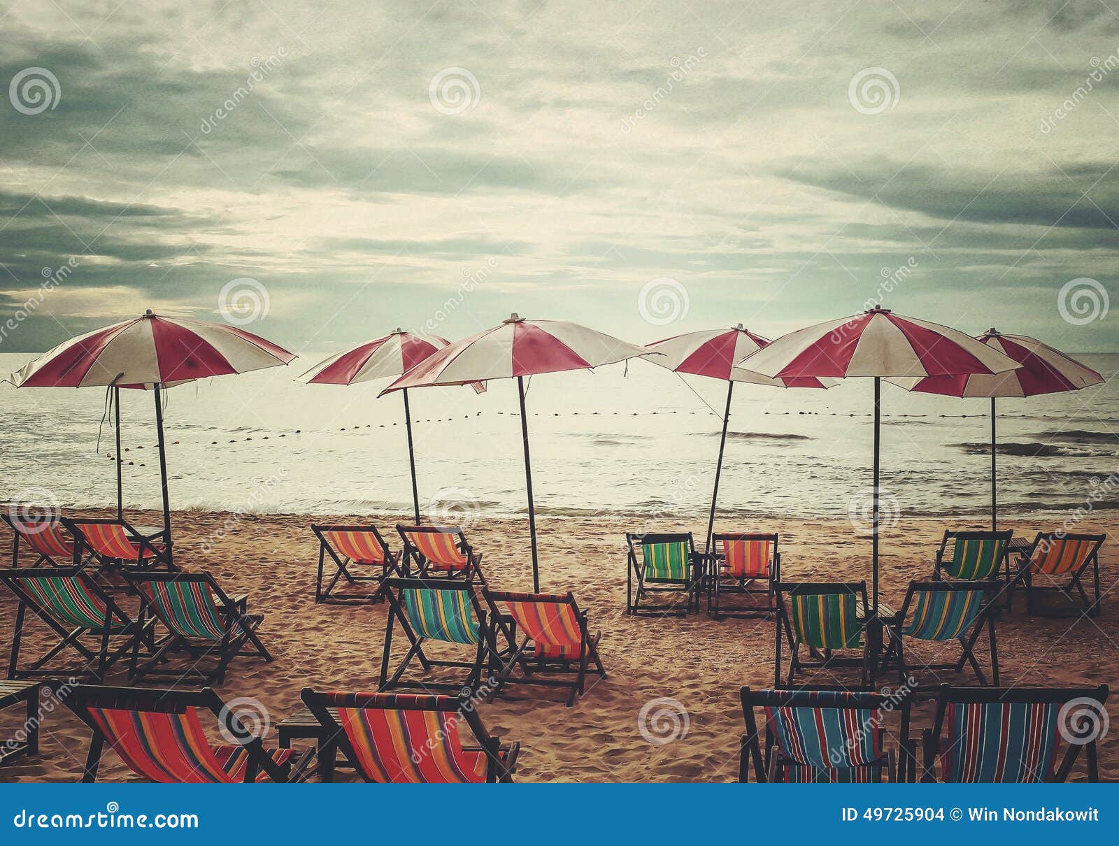 Relaxation on the Beach in Retro Style Stock Photo - Image of retro ...