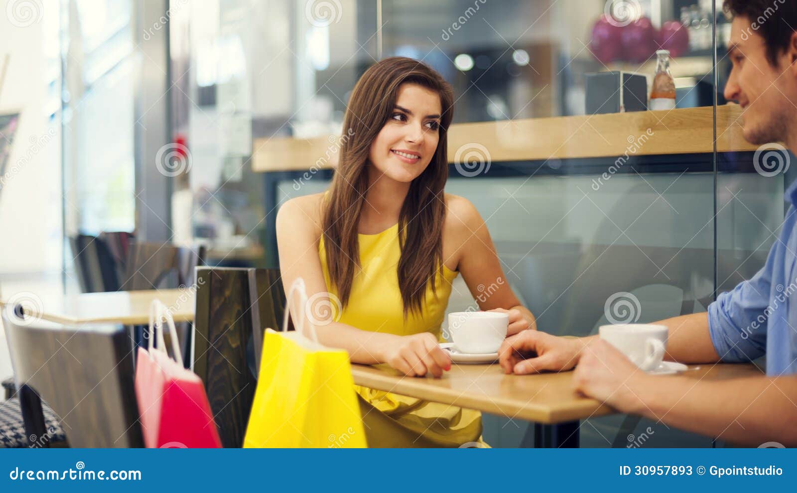 Relaxation in cafe stock image. Image of date, cafe, multi - 30957893