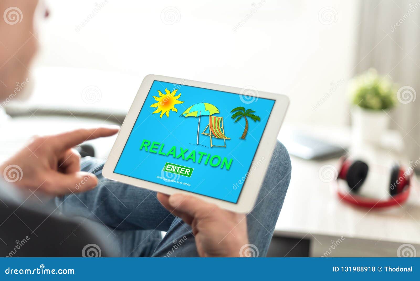 Relaxation Concept on a Tablet Stock Photo - Image of break, holidays ...