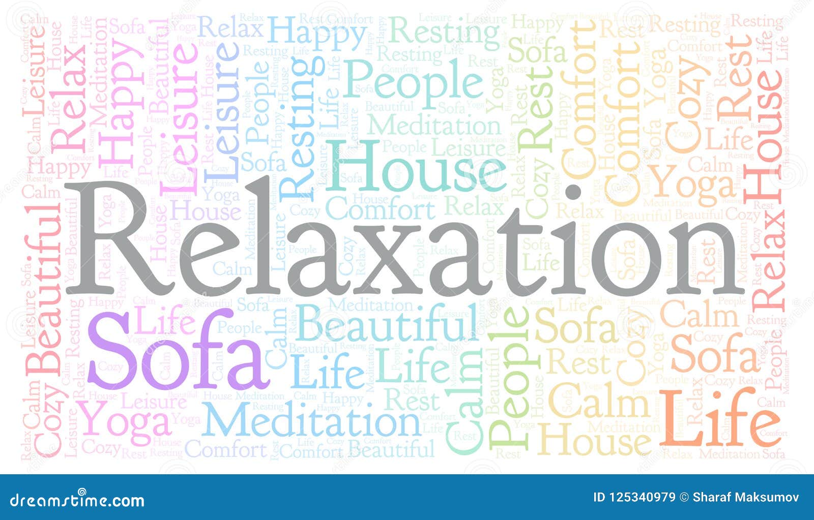 Relaxation Horizontal Word Cloud. Stock Illustration - Illustration of ...