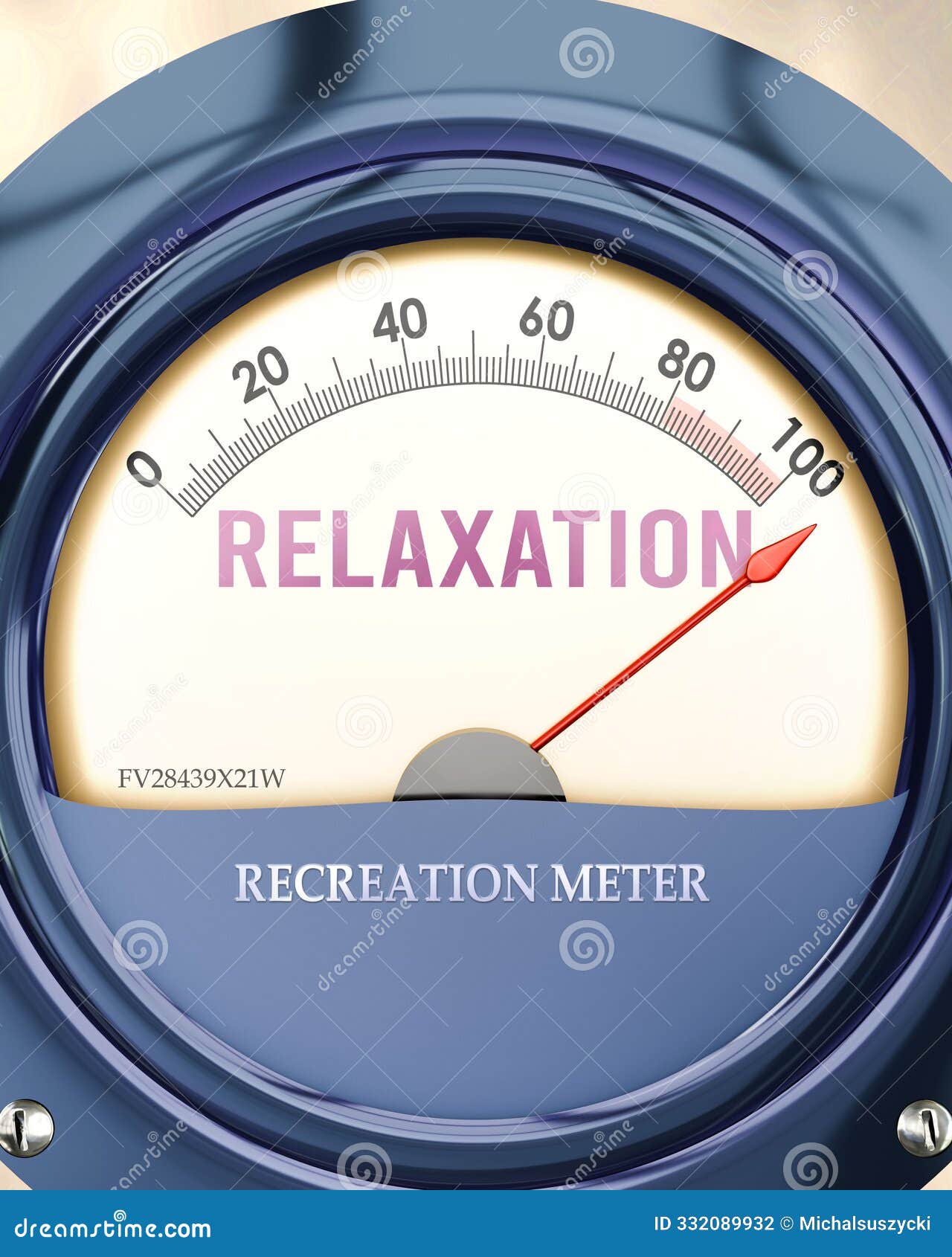 Relaxation and Recreation Meter that is Hitting a Full Scale, Showing a ...