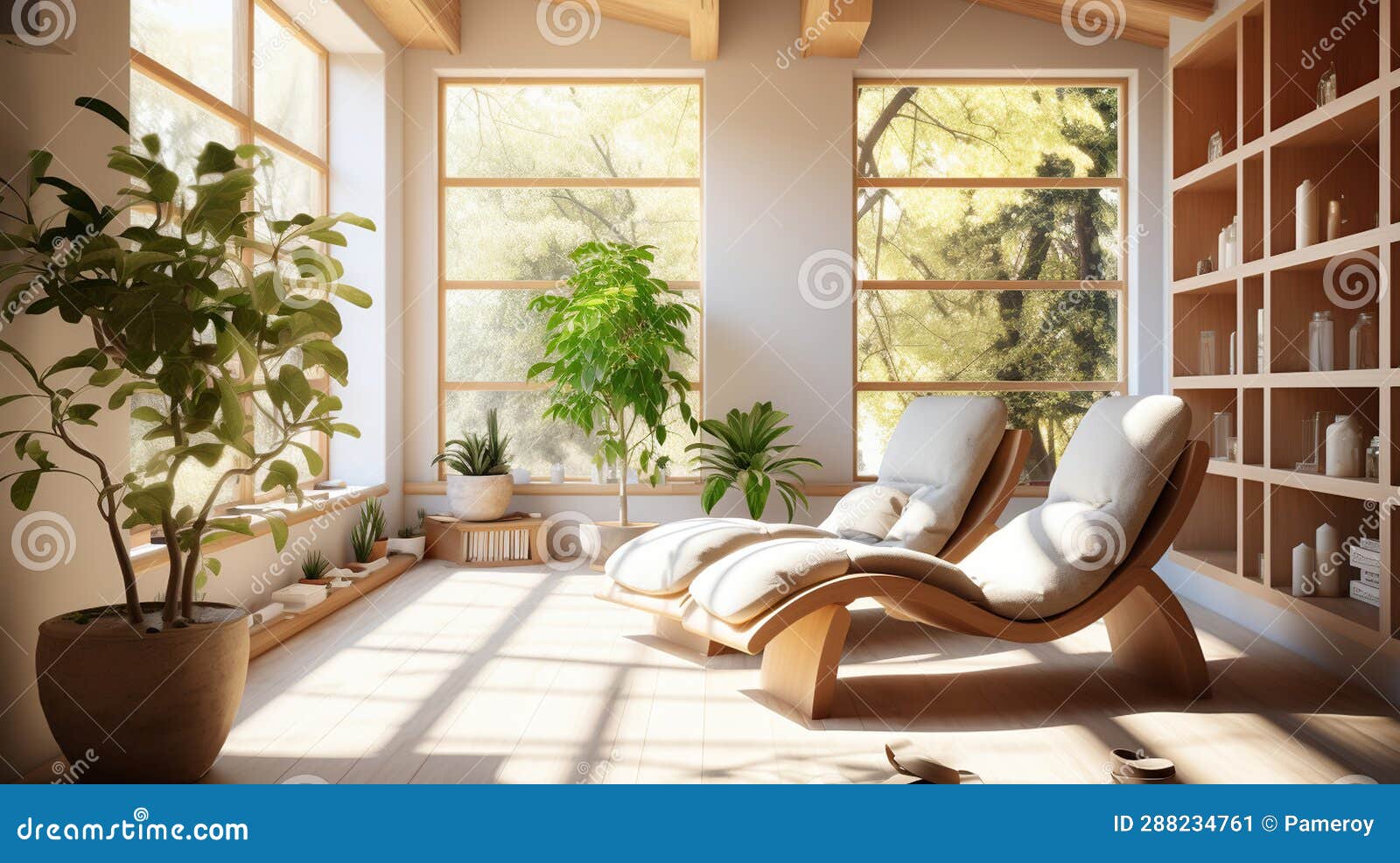 Relaxation and Renewal in the Wellness Corner. Generative AI Stock ...