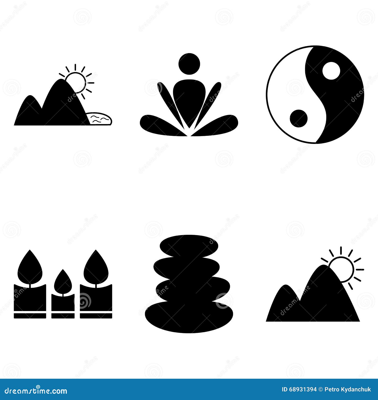 Relaxation Rest Harmony Simple Icons Set Stock Vector - Illustration of ...