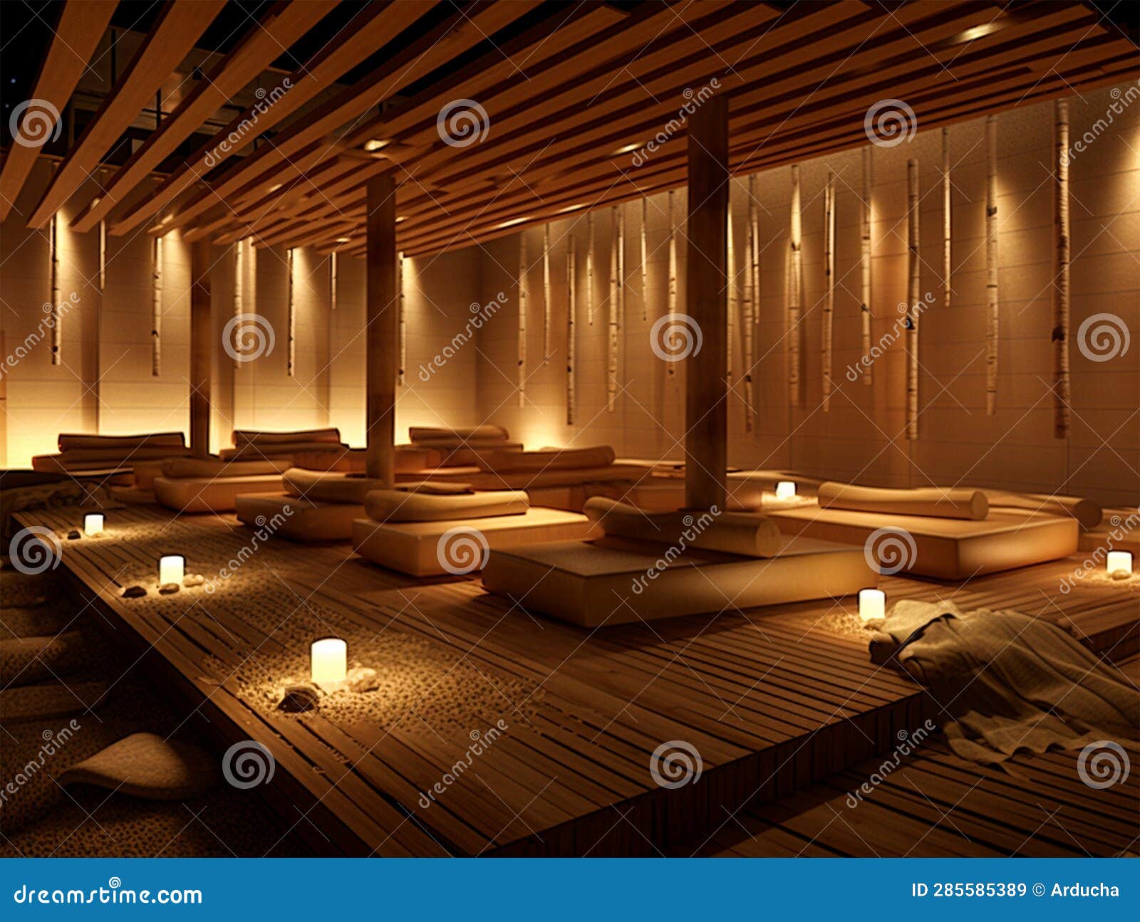 Relaxation Room Interior Modern Classic 3d Rendering Stock Illustration ...