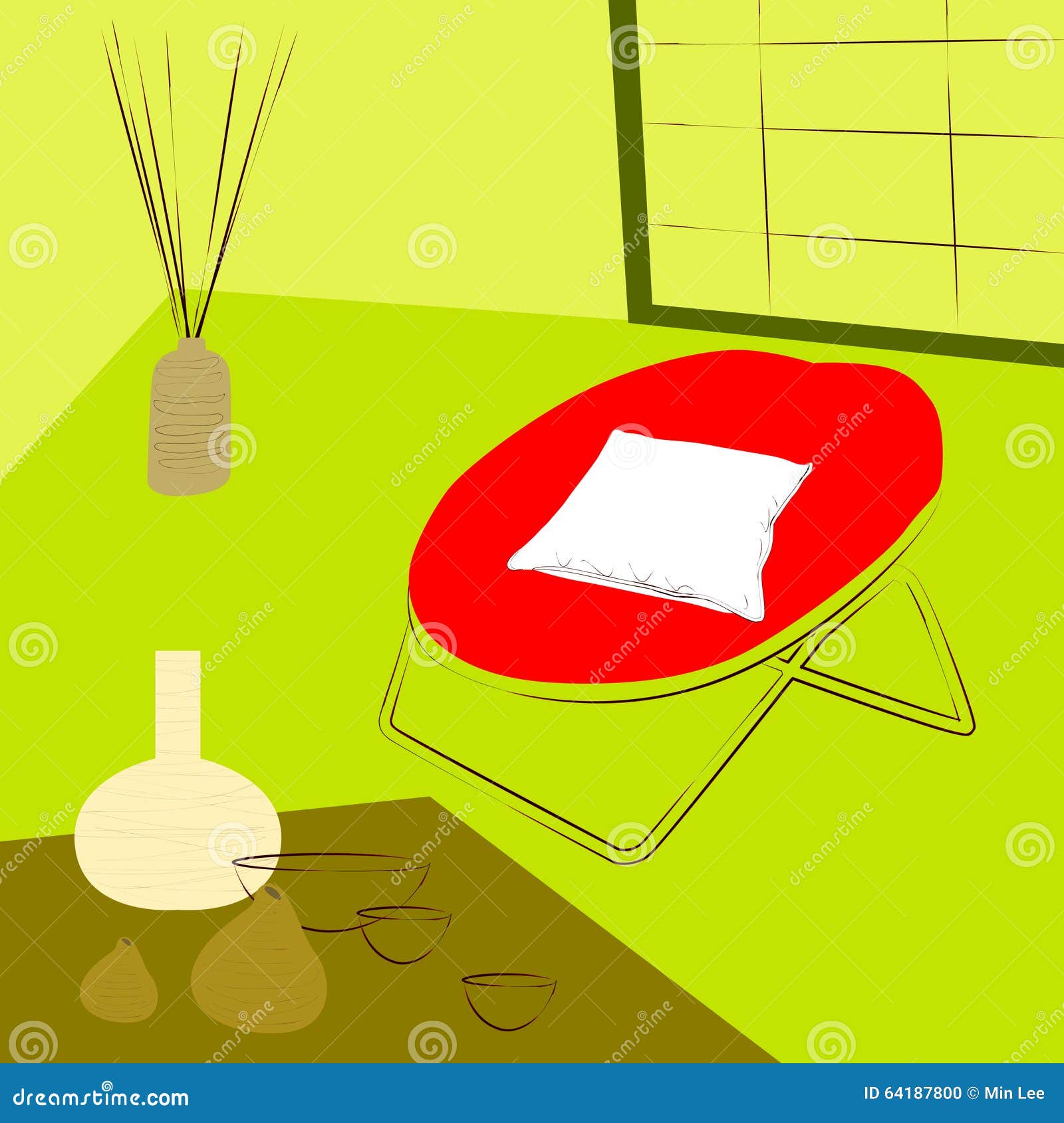 Relaxation room stock vector. Illustration of chairs - 64187800