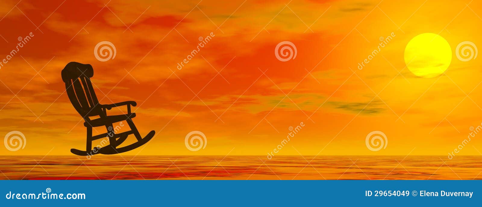 Relaxation by Sunset - 3D Render Stock Illustration - Illustration of ...