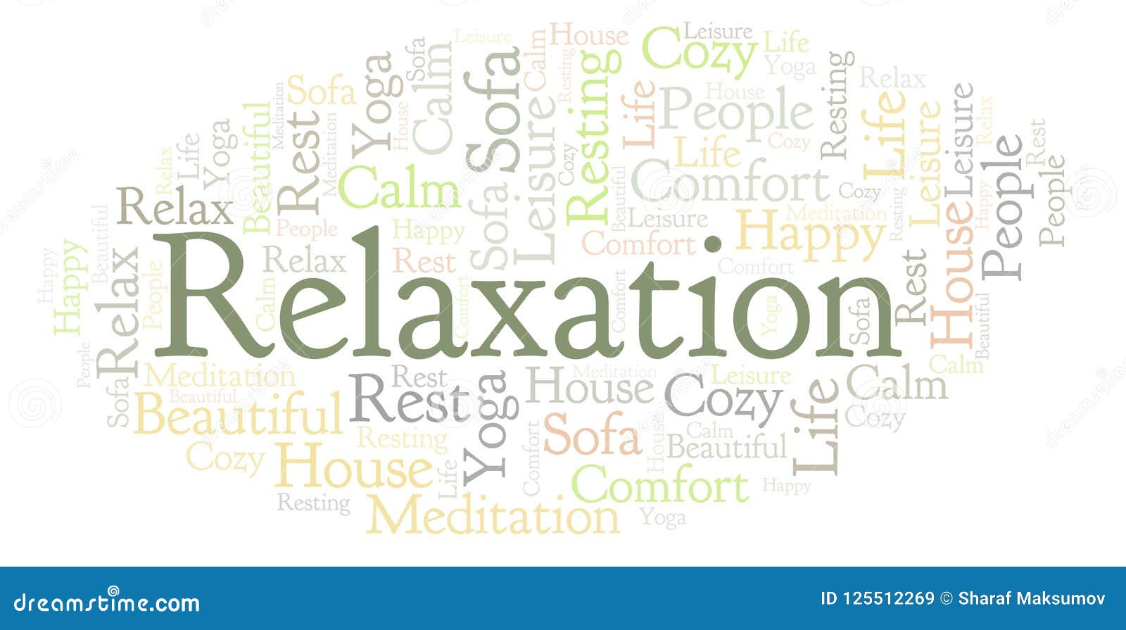 Relaxation word cloud. stock illustration. Illustration of bright ...