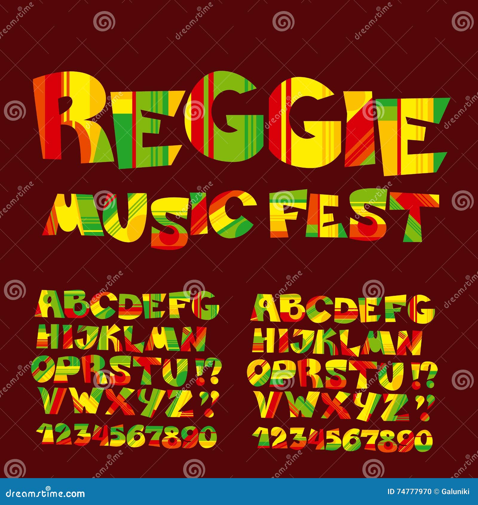 Relaxe a Fonte Da Cor Da Música Da Reggae Ilustração do Vetor ...