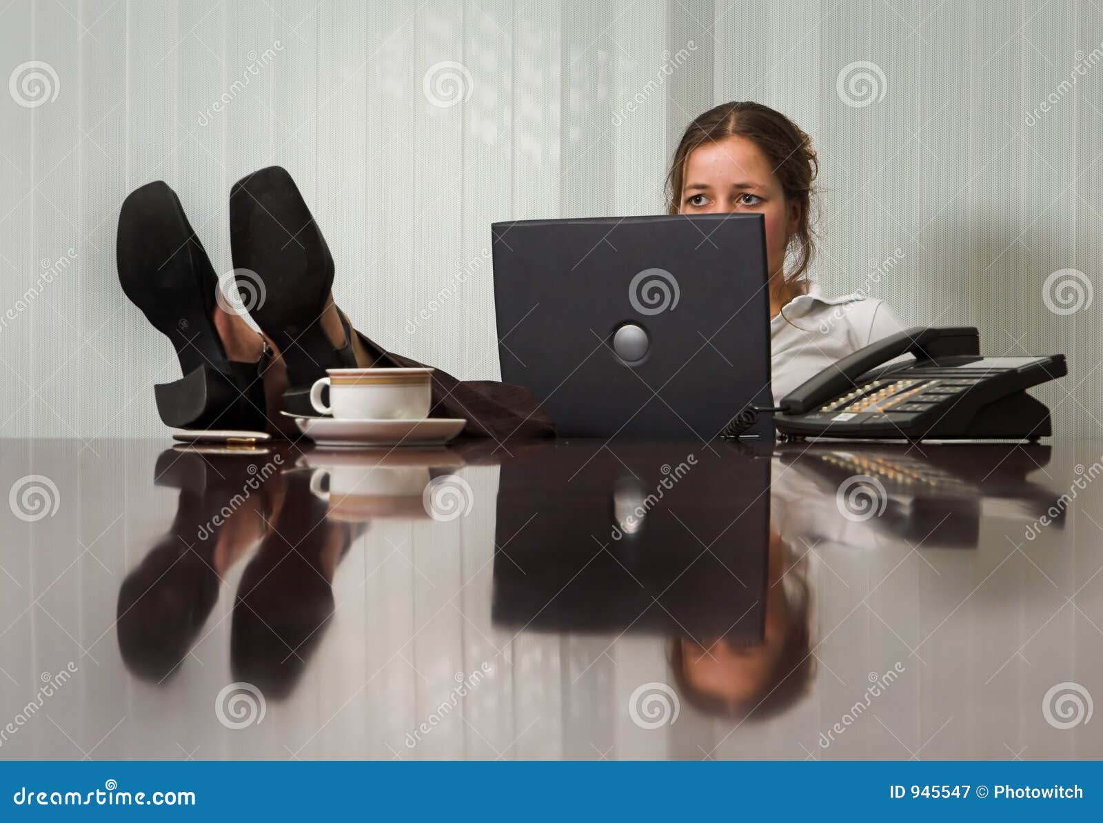 Relaxed stock image. Image of reflection, finance, manage - 945547