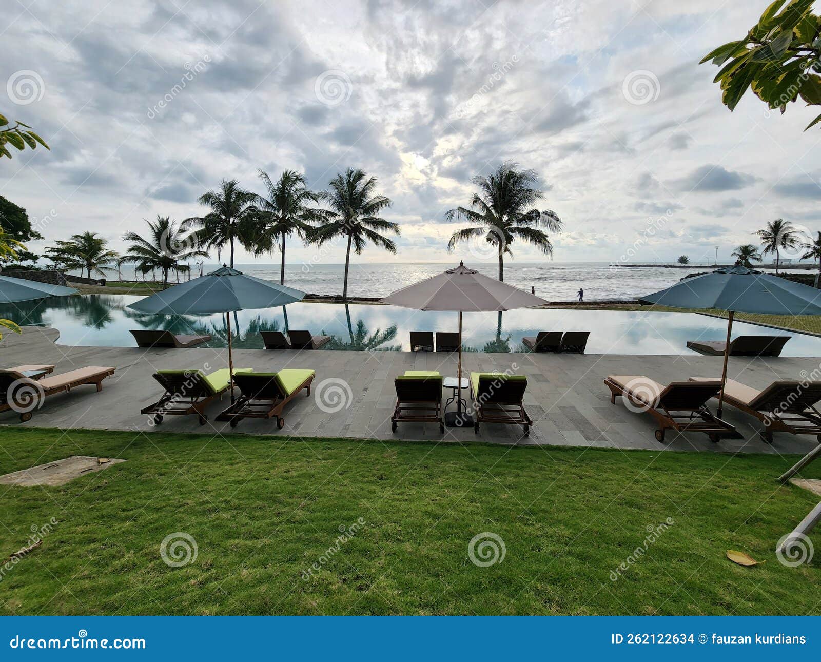 Relaxed Atmosphere at the Pool and Beach Stock Photo - Image of tree ...