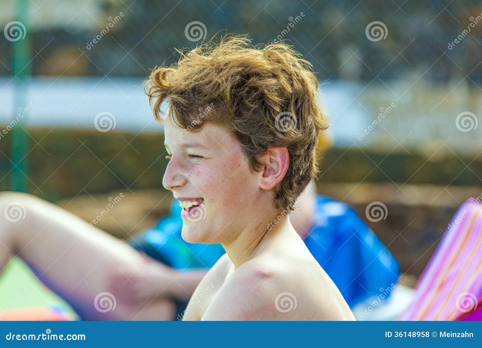 Relaxed Boy Enjoys Lying on Stock Photo - Image of leisure, people ...