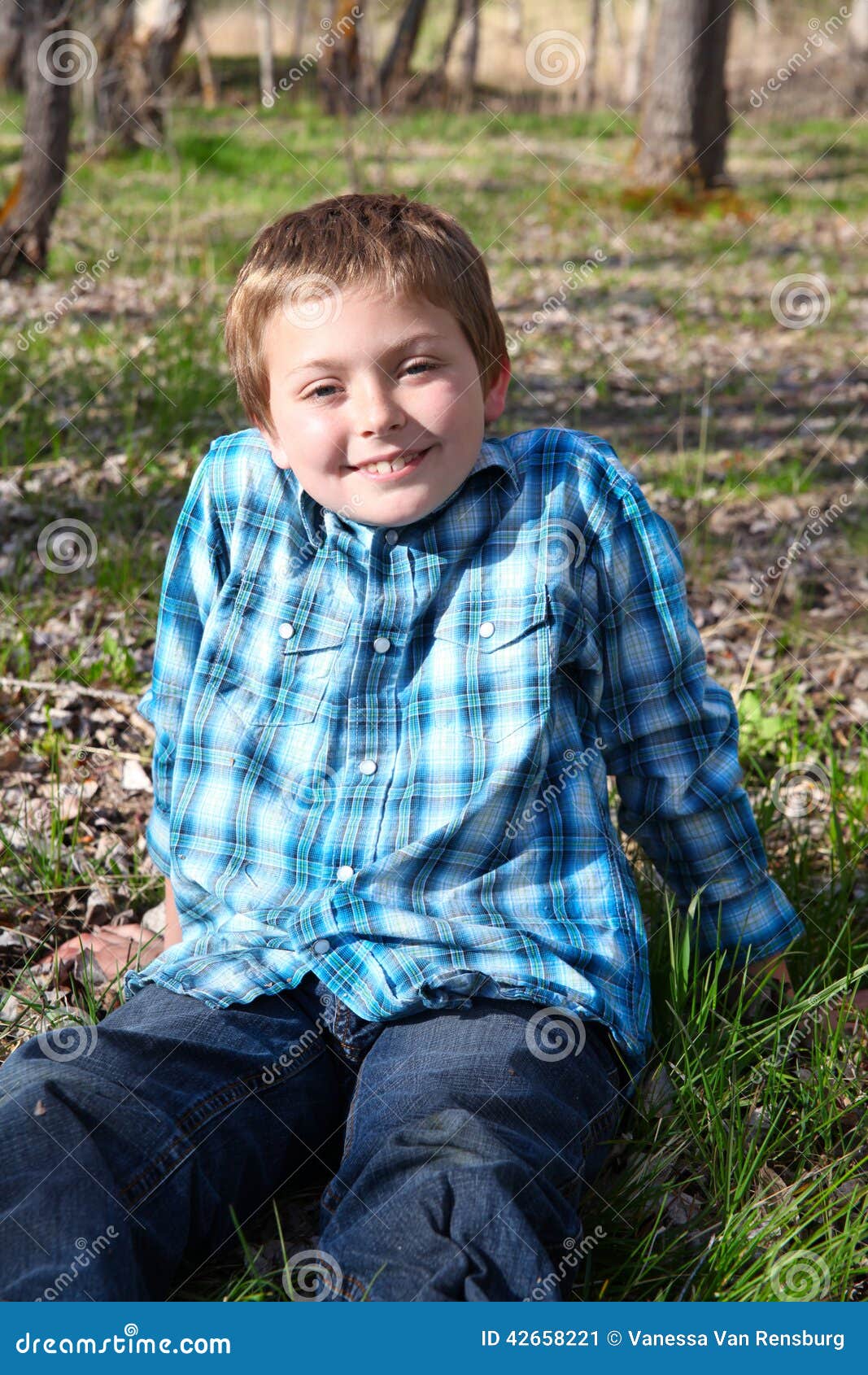 Relaxed boy stock image. Image of white, plaid, nature - 42658221