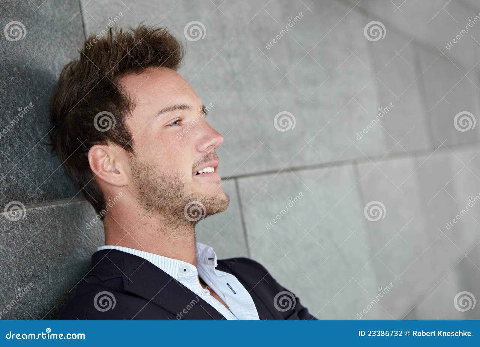Relaxed Business Man Leaning Head Stock Photo - Image of relax, city ...