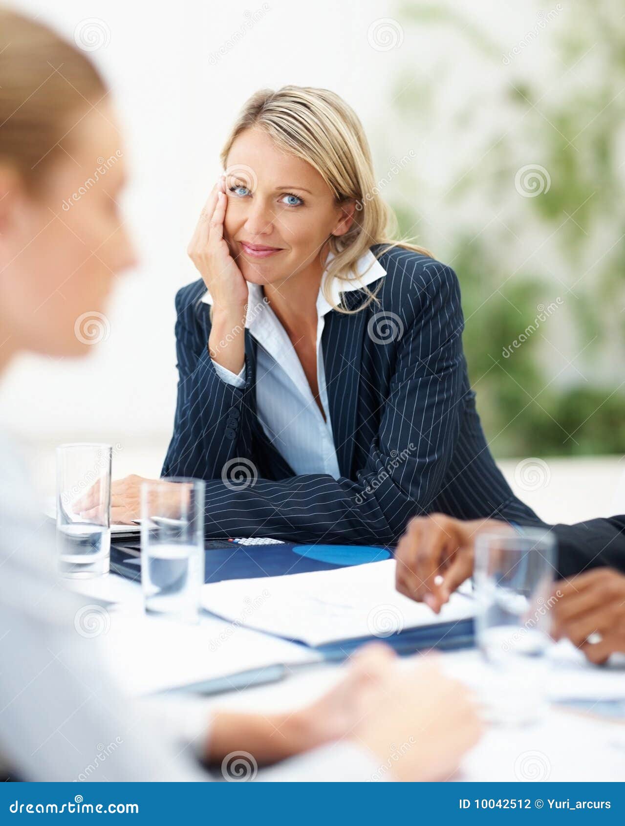 Relaxed Business Woman at a Conference Stock Photo - Image of blur ...