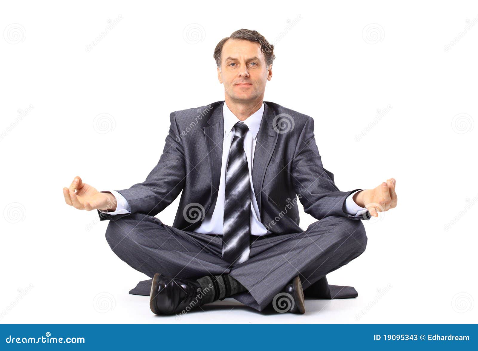 Relaxed Businessman Meditating Stock Image - Image of manager ...