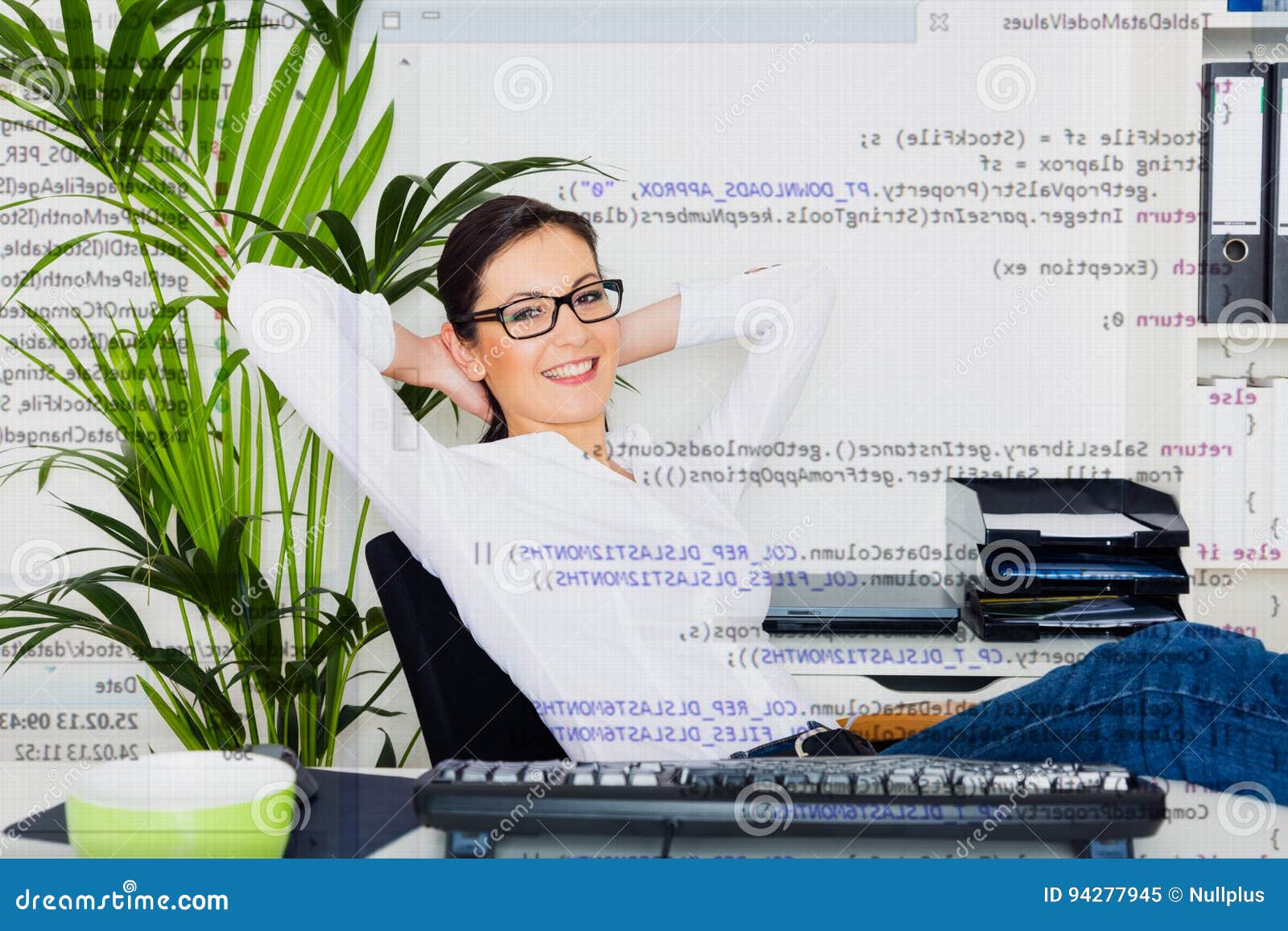 Relaxed Computer Programmer Stock Image - Image of professional, break ...