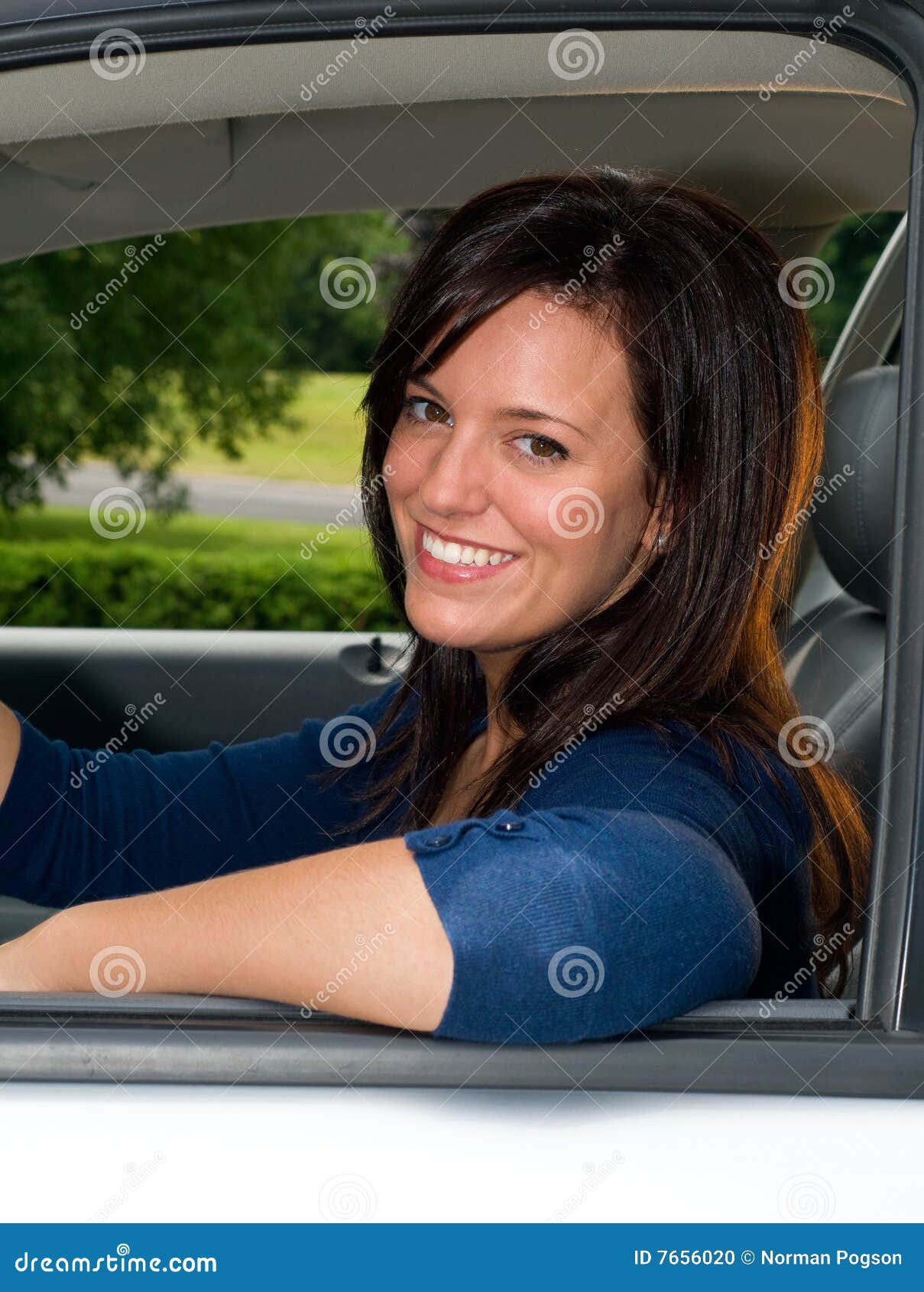 Relaxed Driver stock photo. Image of transport, brunette - 7656020