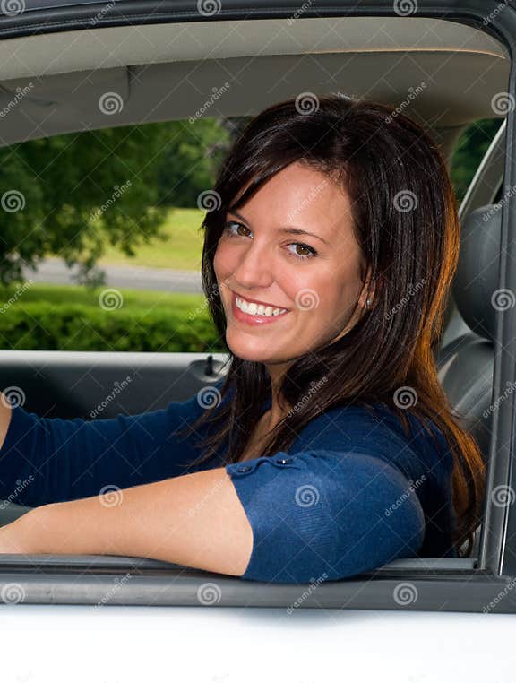 Relaxed Driver stock photo. Image of transport, brunette - 7656020