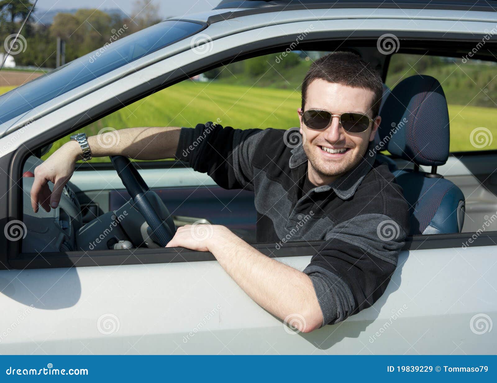Relaxed driver portrait stock image. Image of trip, transportation ...