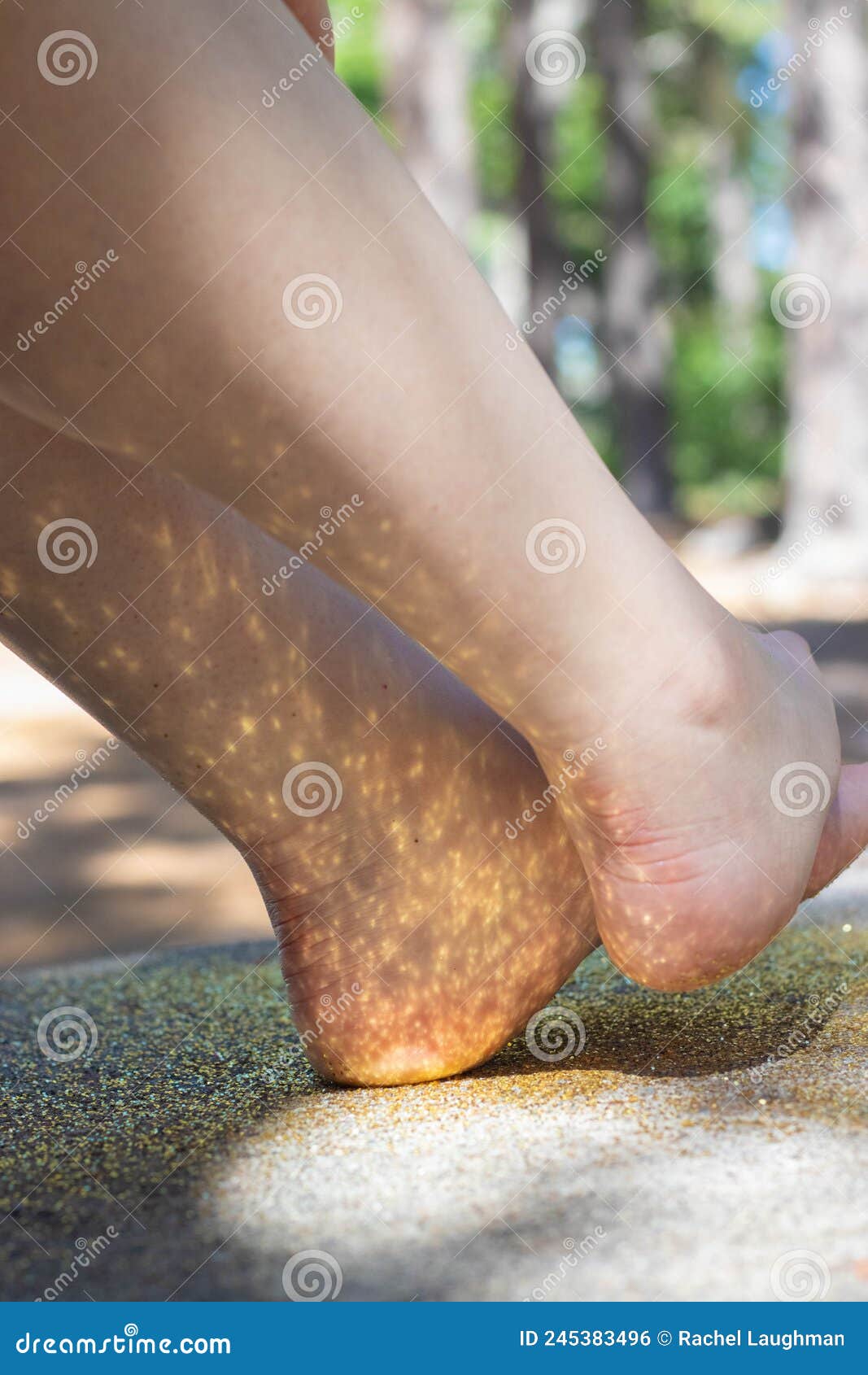 Relaxed Feet with Glitter Reflection Stock Photo - Image of reflection ...