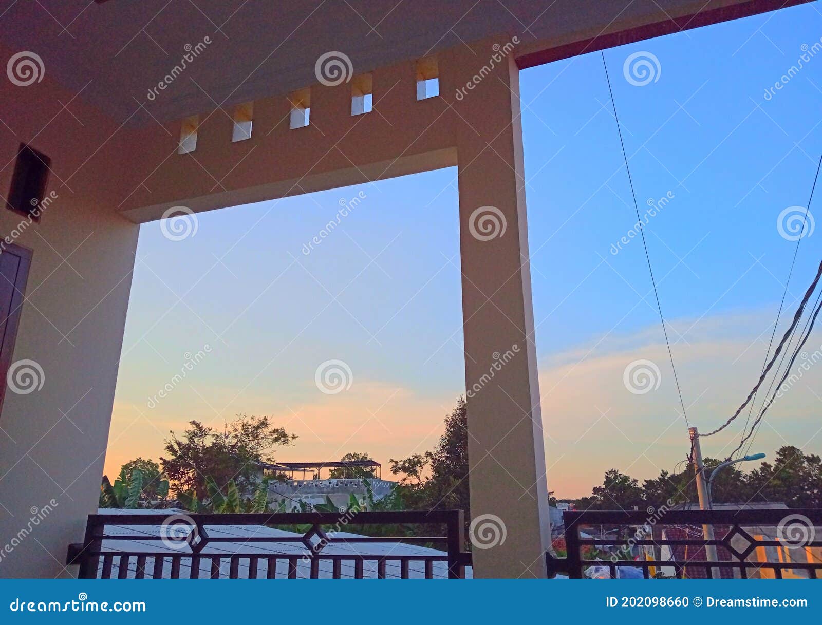 Relaxed at the Front of the House Stock Photo - Image of house, view ...