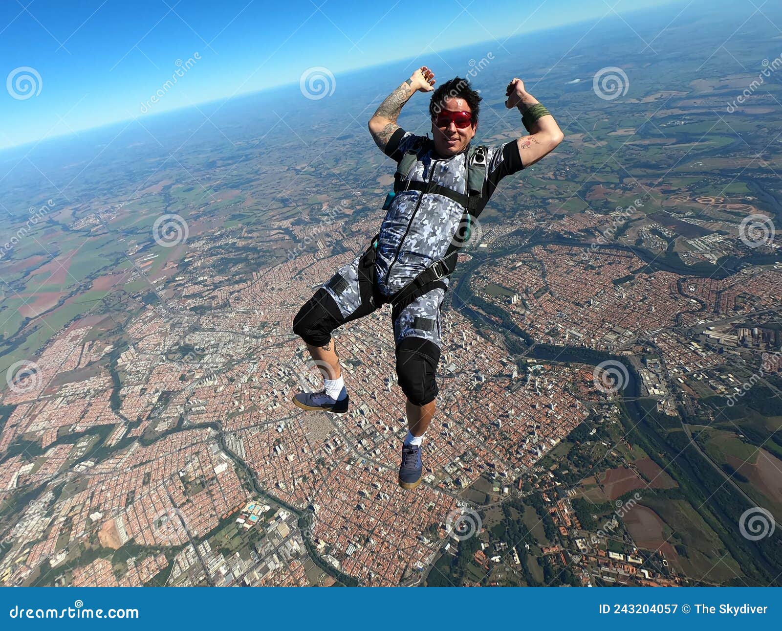 Relaxed and Happy Skydiver Man on a Summer Day Stock Image - Image of ...