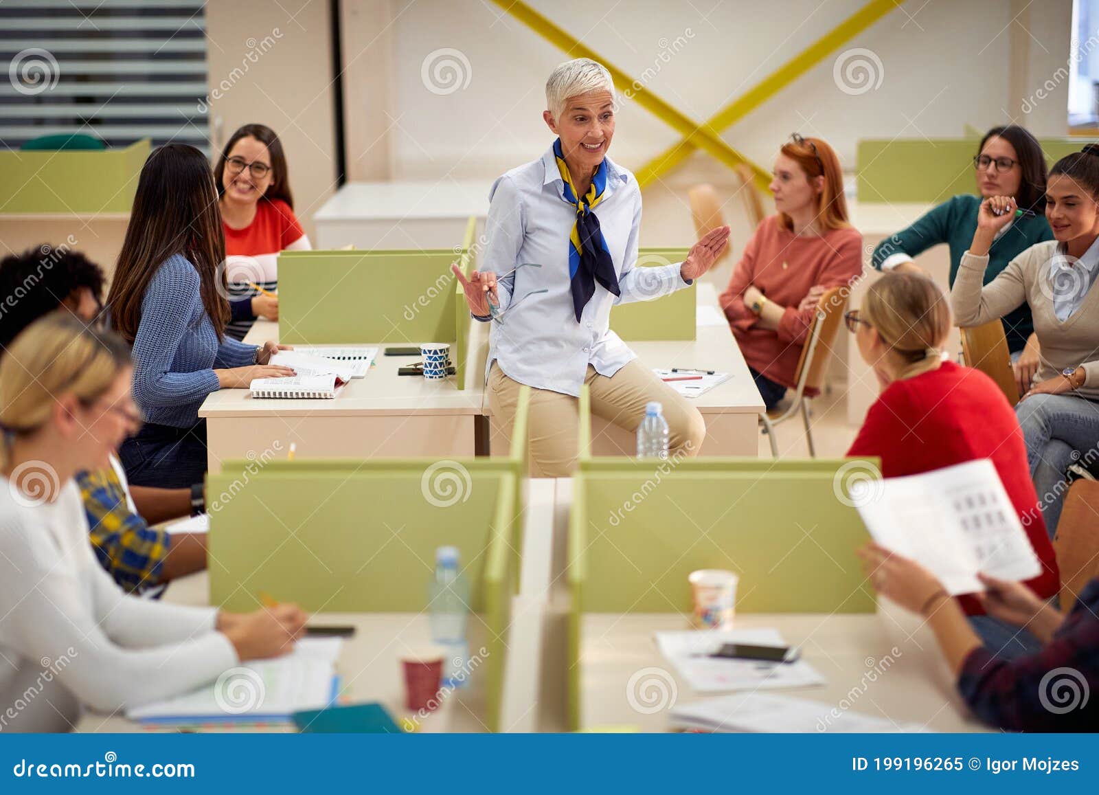 A Relaxed Lecture at the University. Smart Young People Study at the ...