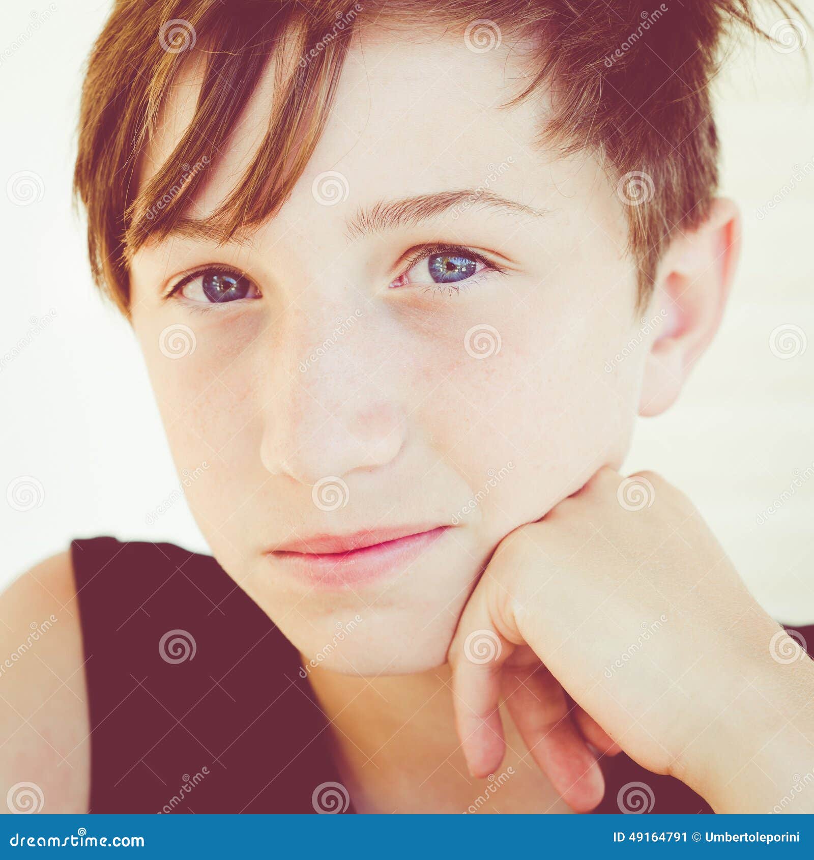 Relaxed little boy stock image. Image of child, eyes - 49164791