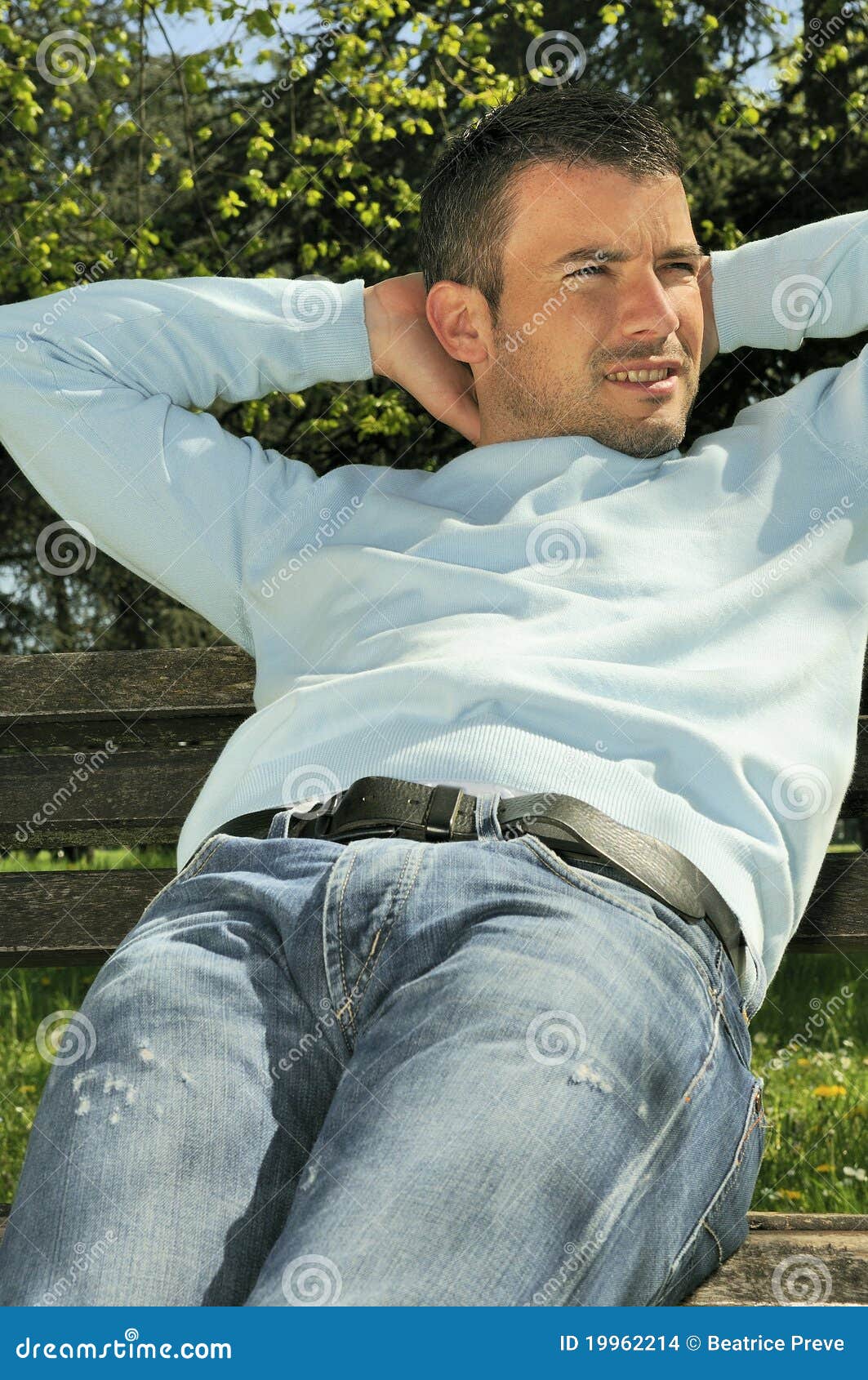 Relaxed man stock photo. Image of late, males, lying - 19962214