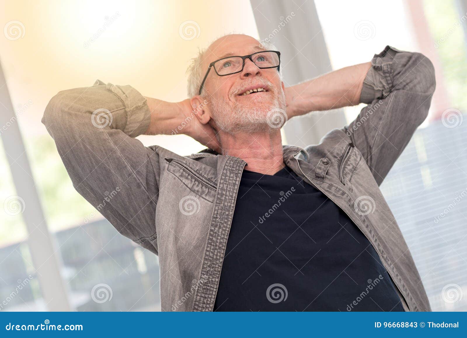 Relaxed Man Daydreaming, Light Effect Stock Image - Image of people ...