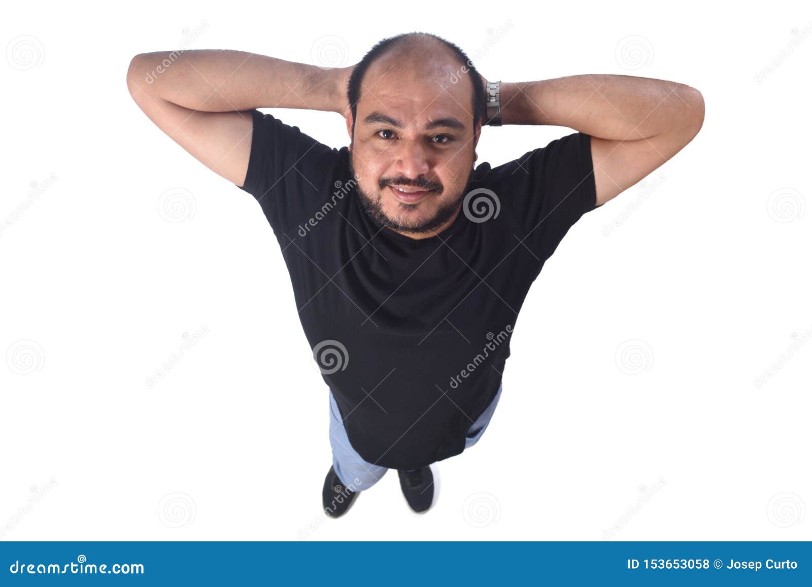 Relaxed Man with Hands on the Nape Stock Photo - Image of high, hispano ...