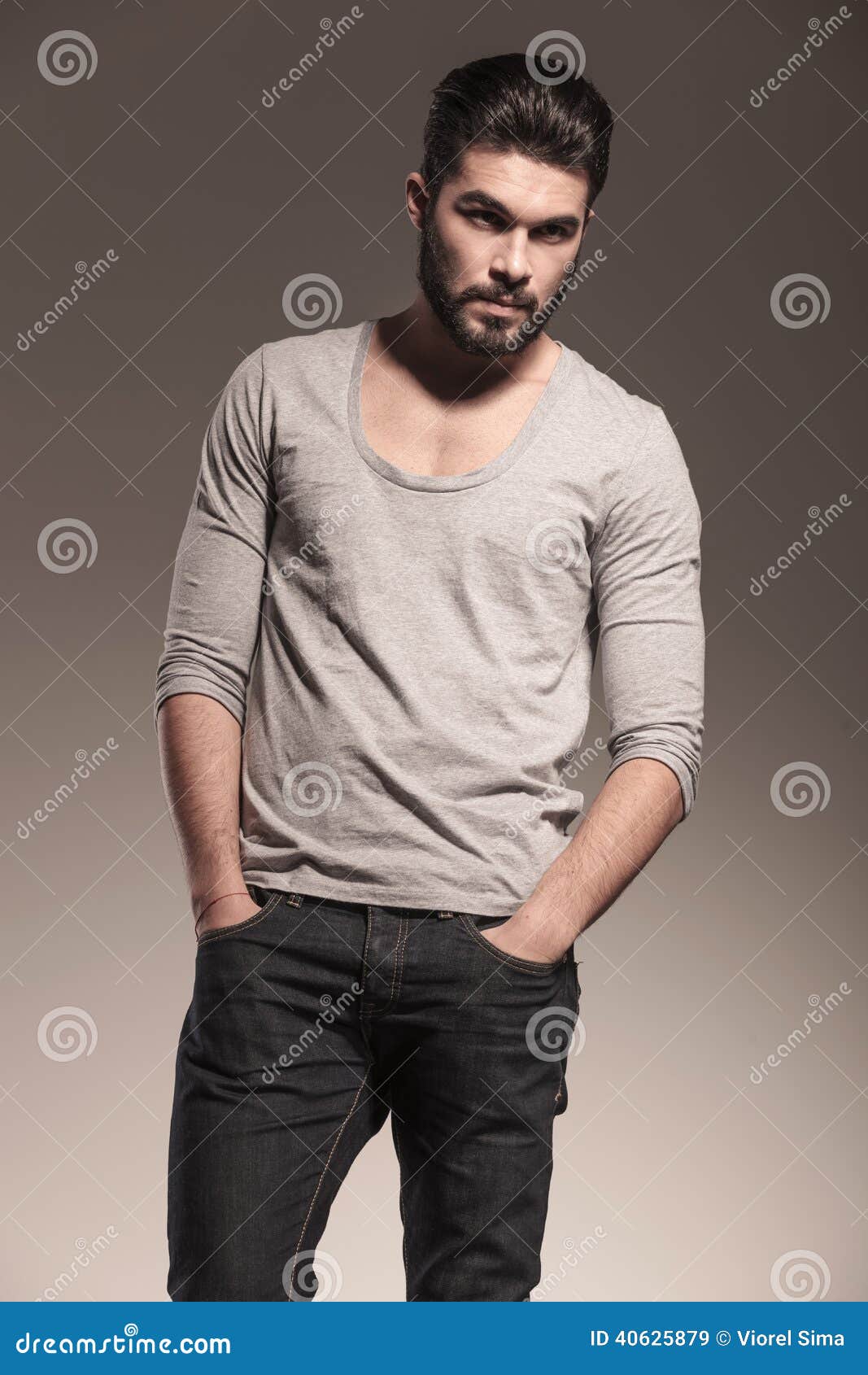 Relaxed Man with Hands in Pockets Stock Image - Image of pockets ...