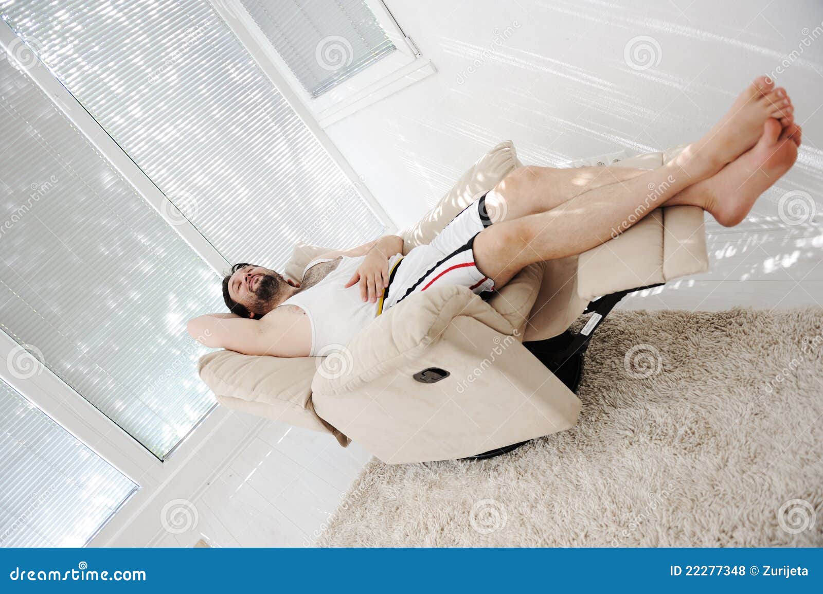 Relaxed man at home stock photo. Image of happy, morning - 22277348