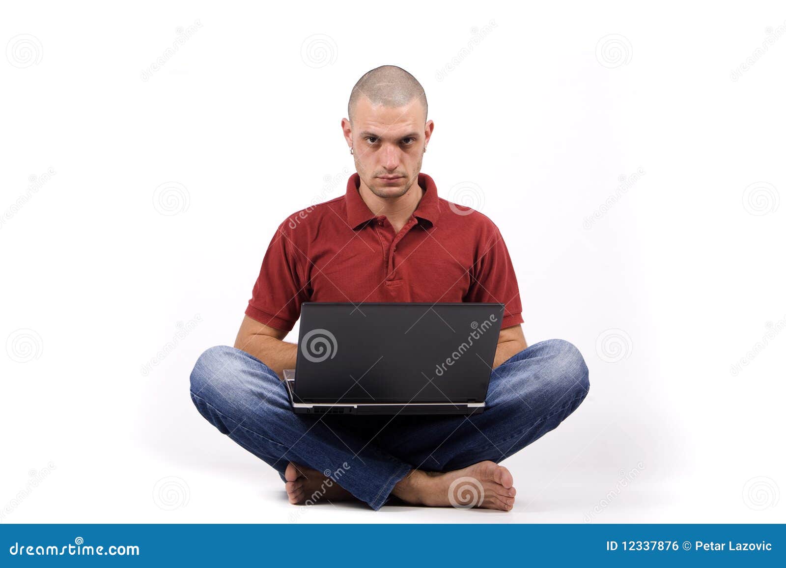 Relaxed Man with Laptop stock photo. Image of bright - 12337876