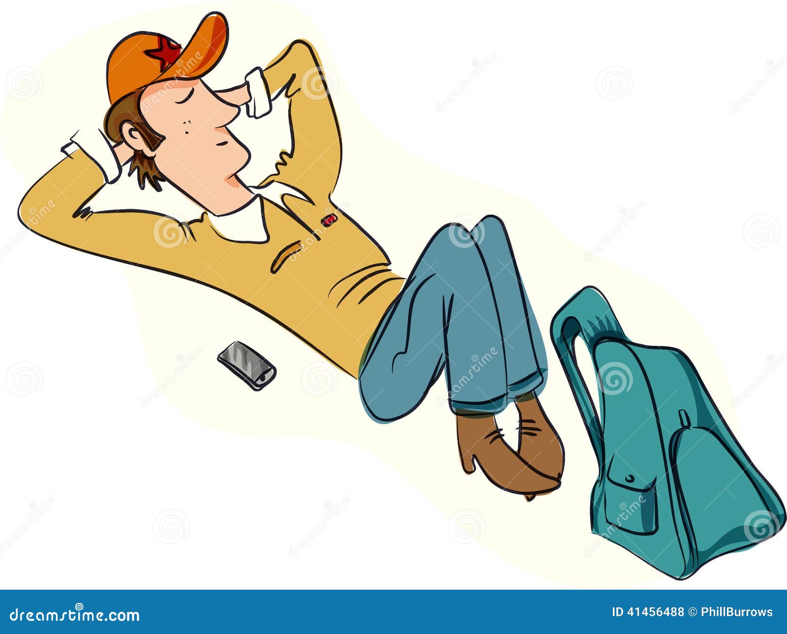 Relaxed man stock vector. Illustration of meditating - 41456488