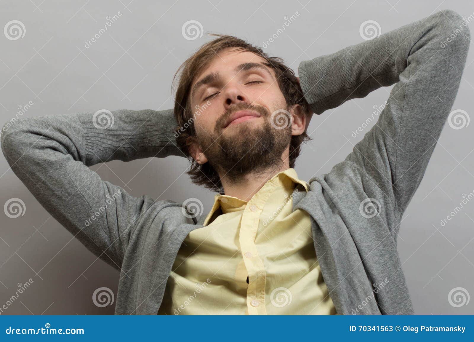 Relaxed man sitting stock image. Image of successful - 70341563