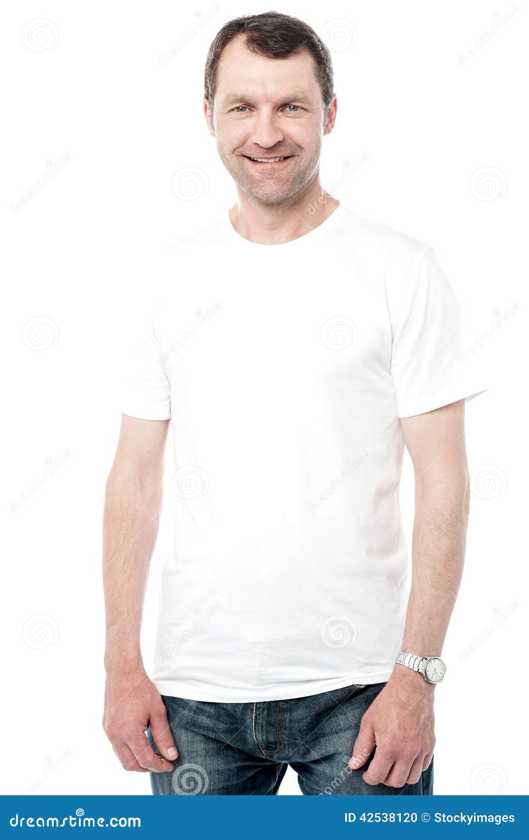 Relaxed Middle Age Man Posing Casually Stock Photo - Image of modern ...