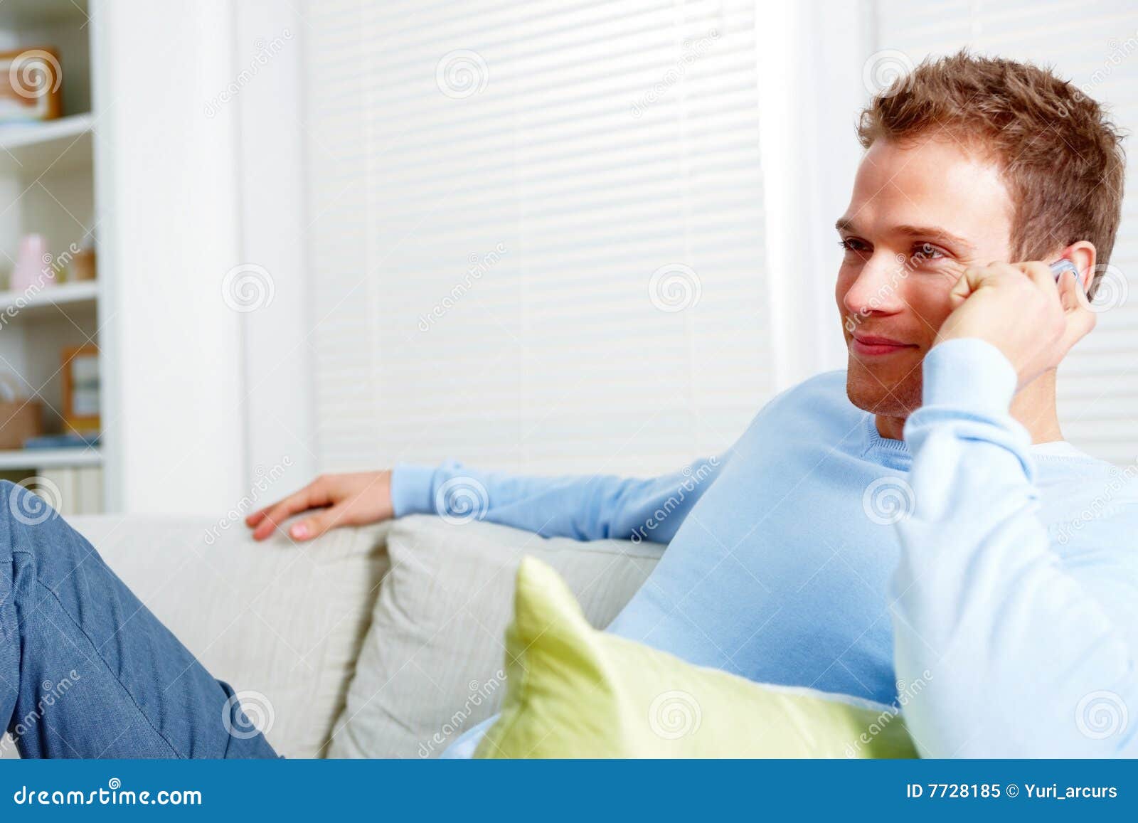 Relaxed Modern Guy Calling from Mobile Phone Stock Image - Image of ...